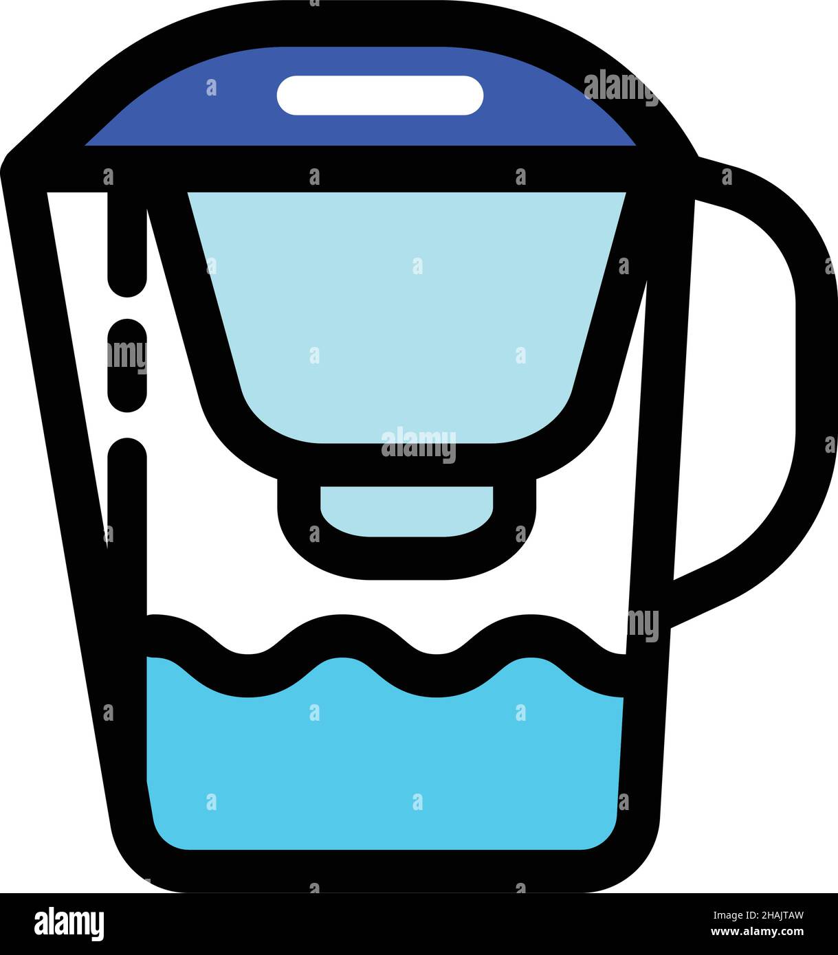 Water filter jug color vector icon for web design isolated on white ...