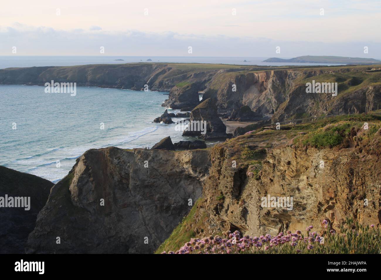 Bedruthan Steps beach in Cornwall UK Stock Photo - Alamy
