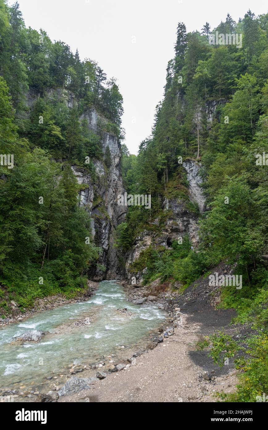 Scenic Partnach gorge near Garmisch-Partenkirchen in the Bavarian alps ...