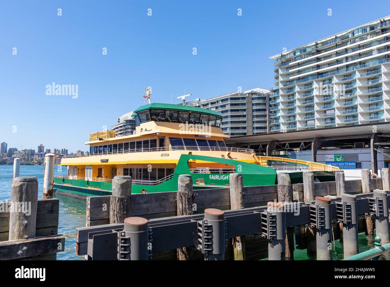 Sydney emerald class ferry the MV Fairlight moored at circular quay ...