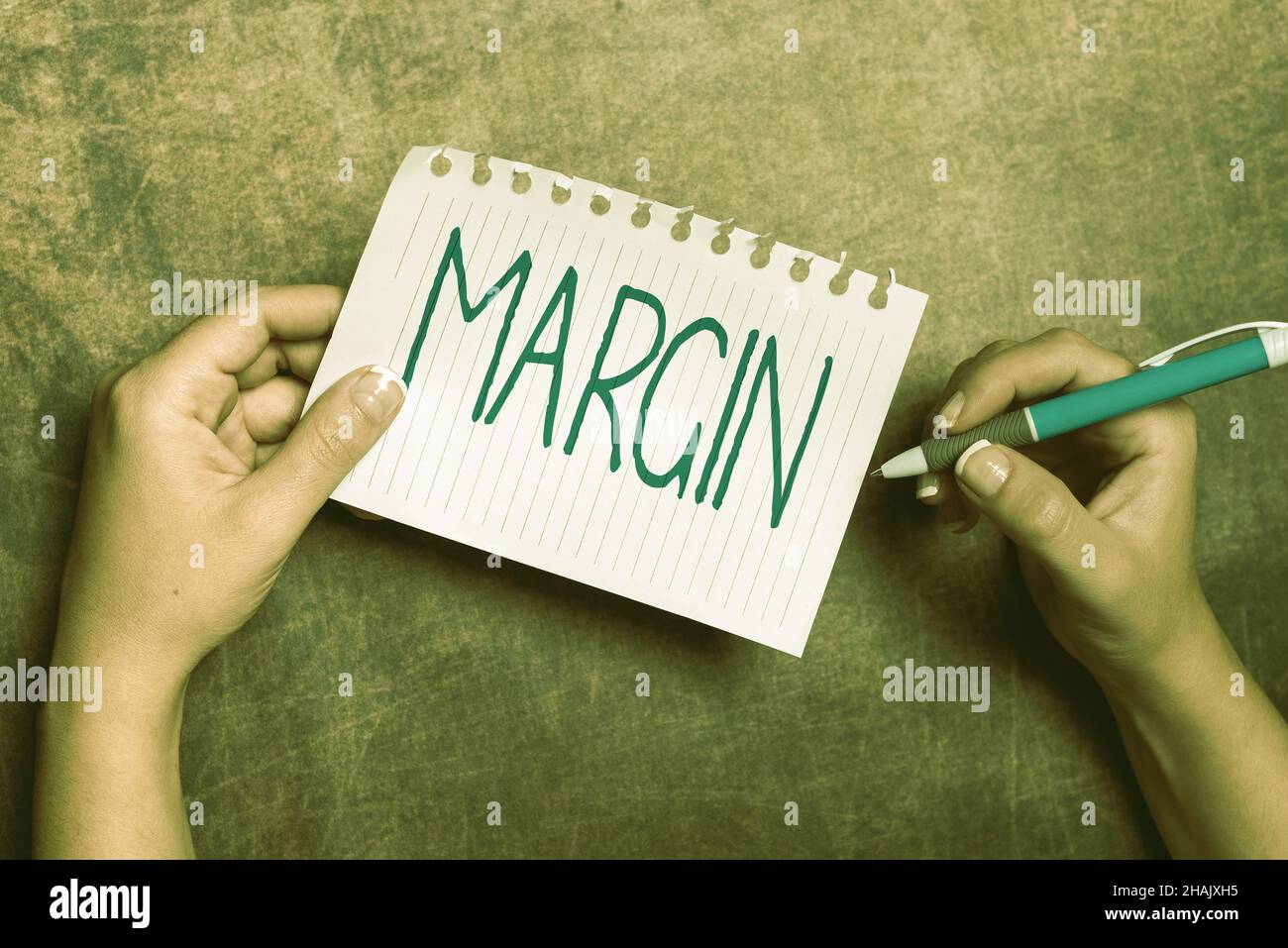 Sign displaying Margin. Concept meaning amount by which revenue from ...