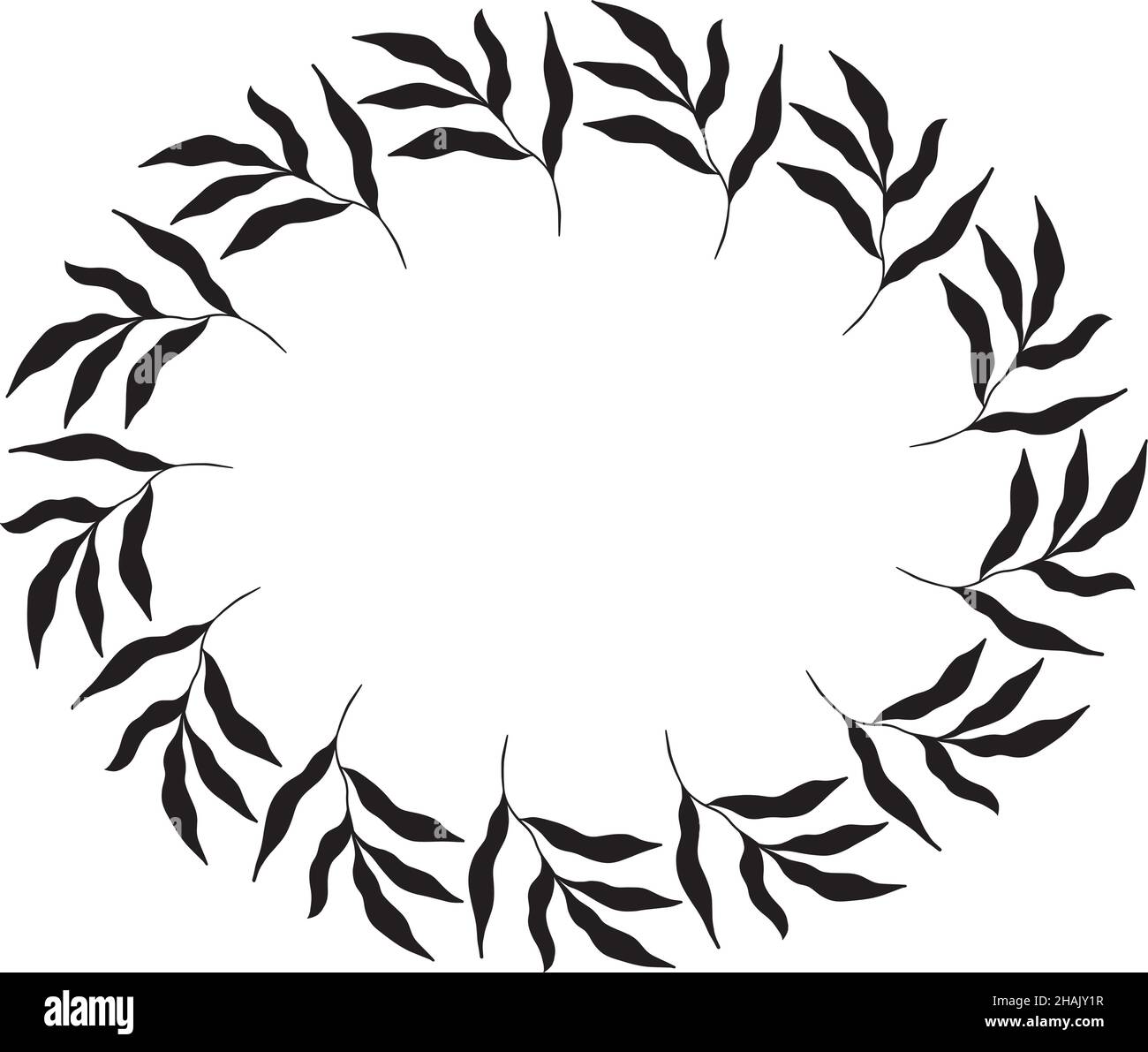 Botanical floral frame oval Black and White Stock Photos & Images - Alamy