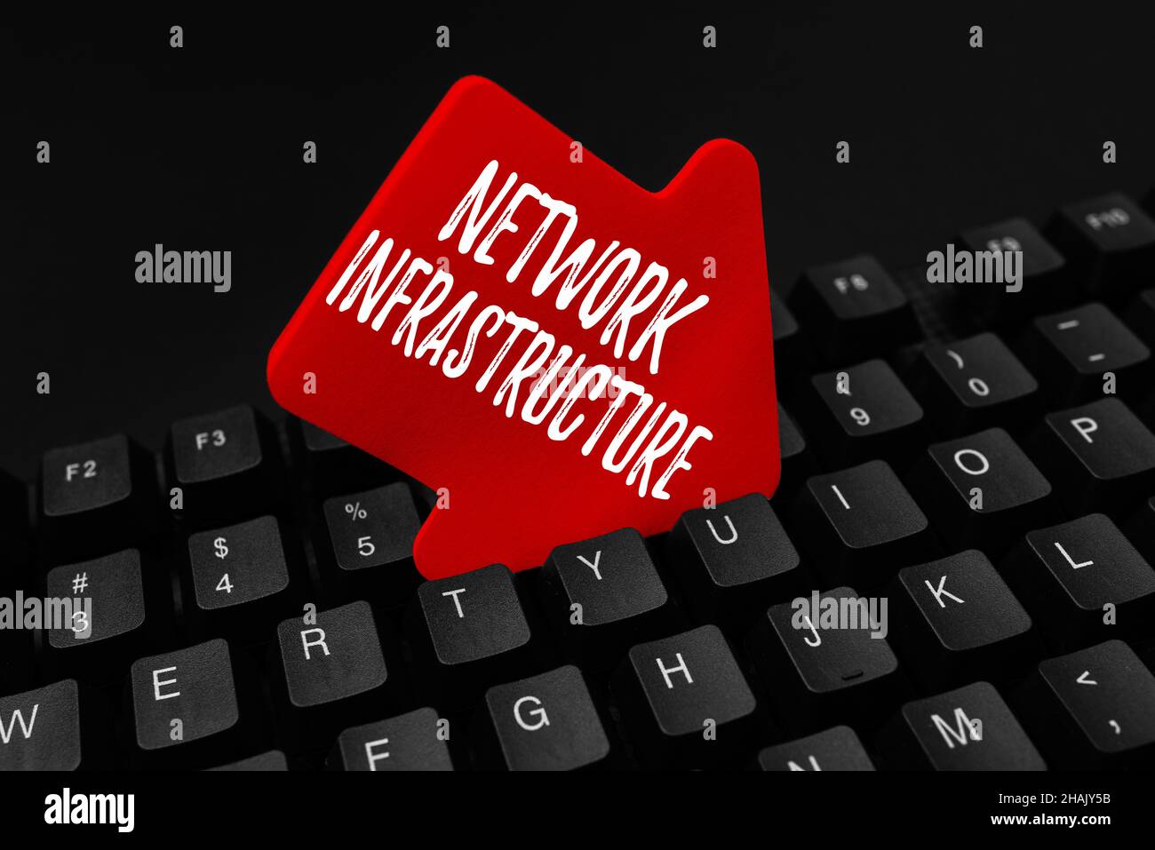 Hand Writing Sign Network Infrastructure Word For Hardware And Software Resources In And Out