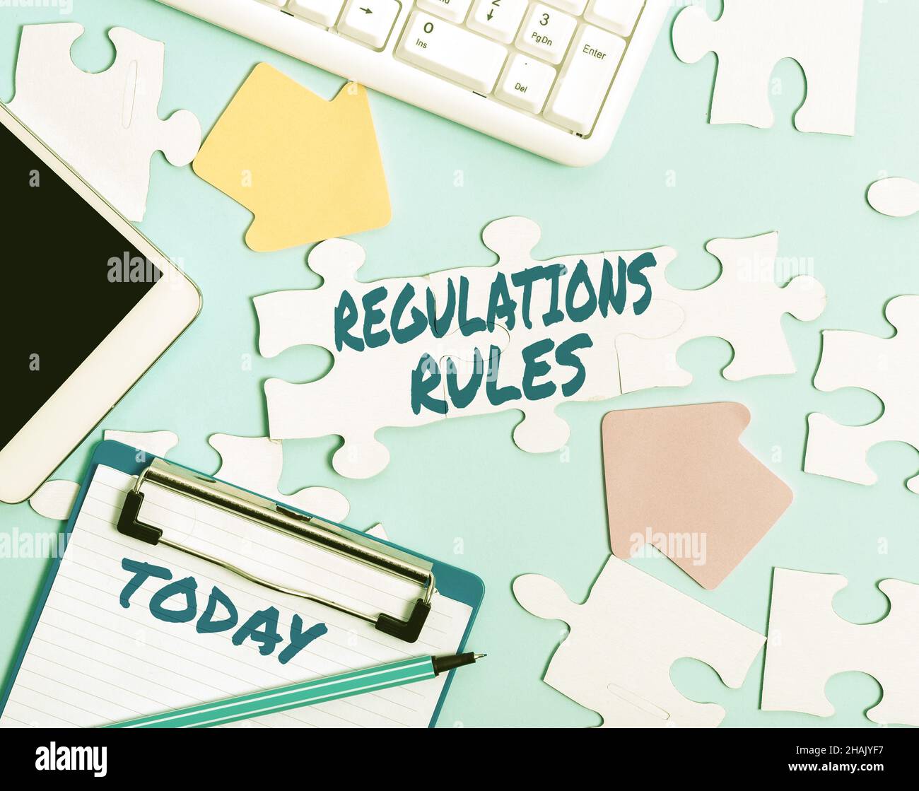 Conceptual caption Regulations Rules. Business concept Standard ...