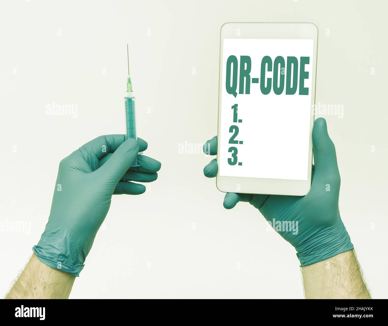 Sign displaying Qr Code. Word Written on the trademark for a type of ...