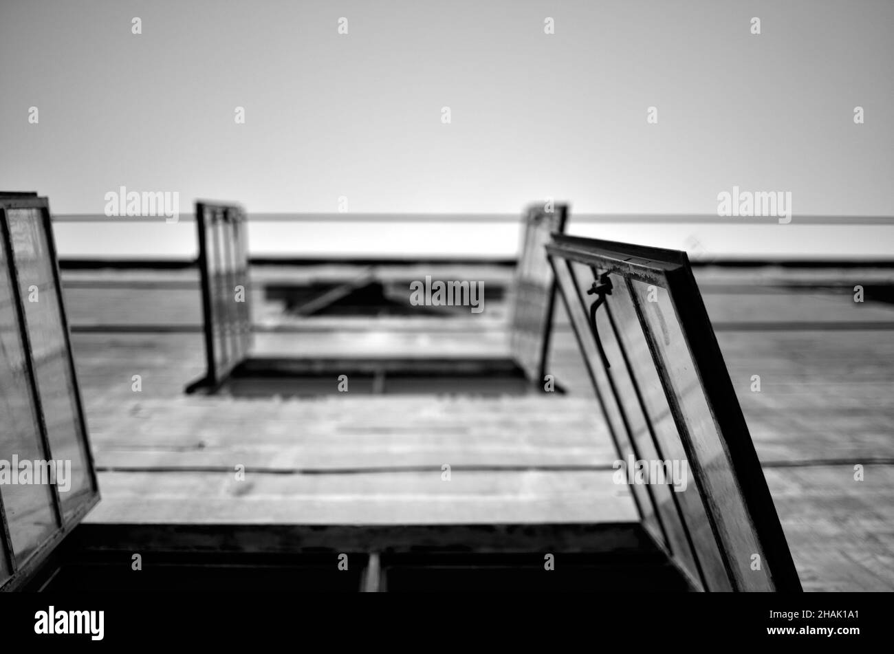 Open window low view Black and White Stock Photos & Images - Alamy