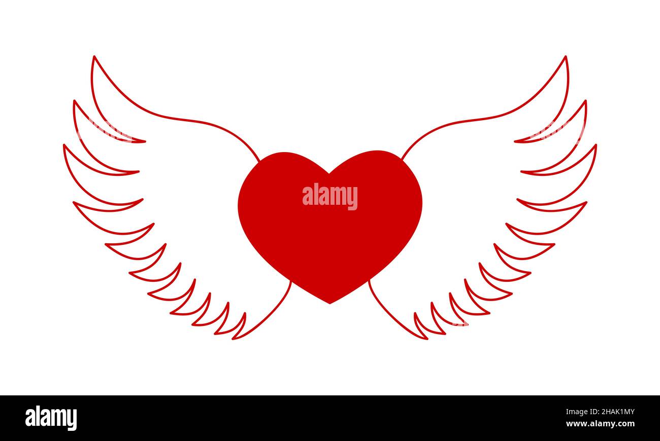 Angel Wings With Heart Vector
