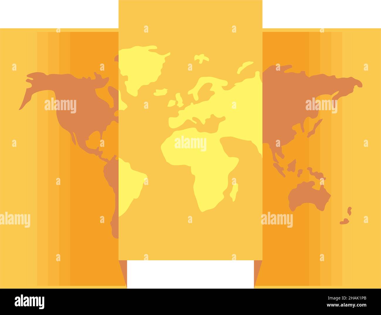 folded world map Stock Vector Image & Art - Alamy