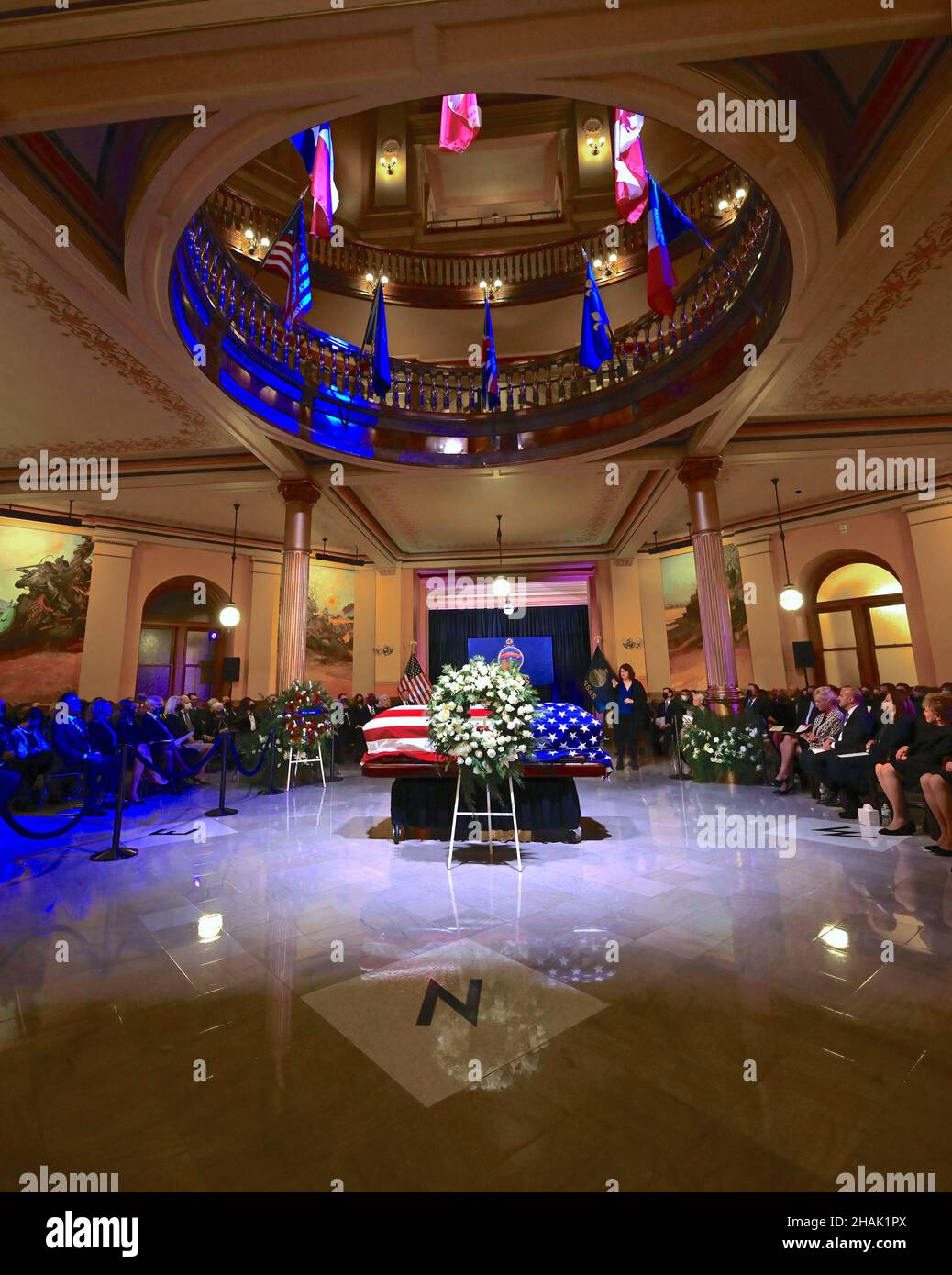 The casket of Senator Robert Dole laying in state in the Rotunda of the ...