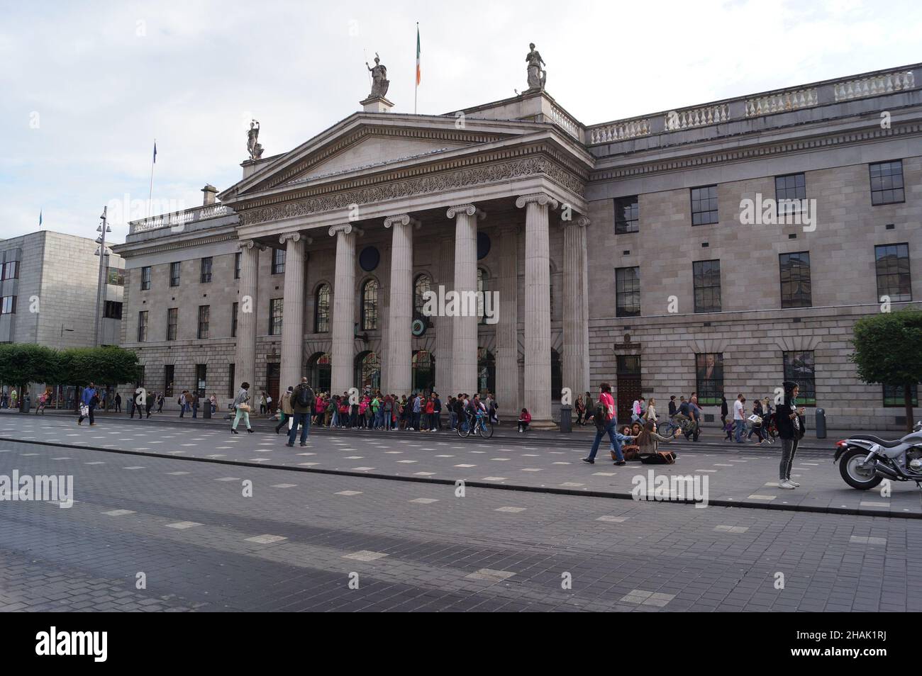 Facade of the General Post Office in O'Connell Street lower, in Dublin ...