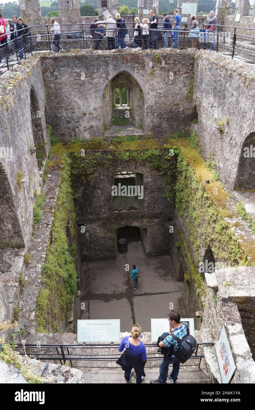 Blarney, Ireland: visitors inside the castle at Blarney Castle and ...