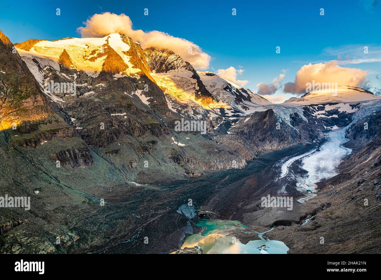 Breathtaking Sunrise over Grossglockner summit, Peak and Pasterze in ...