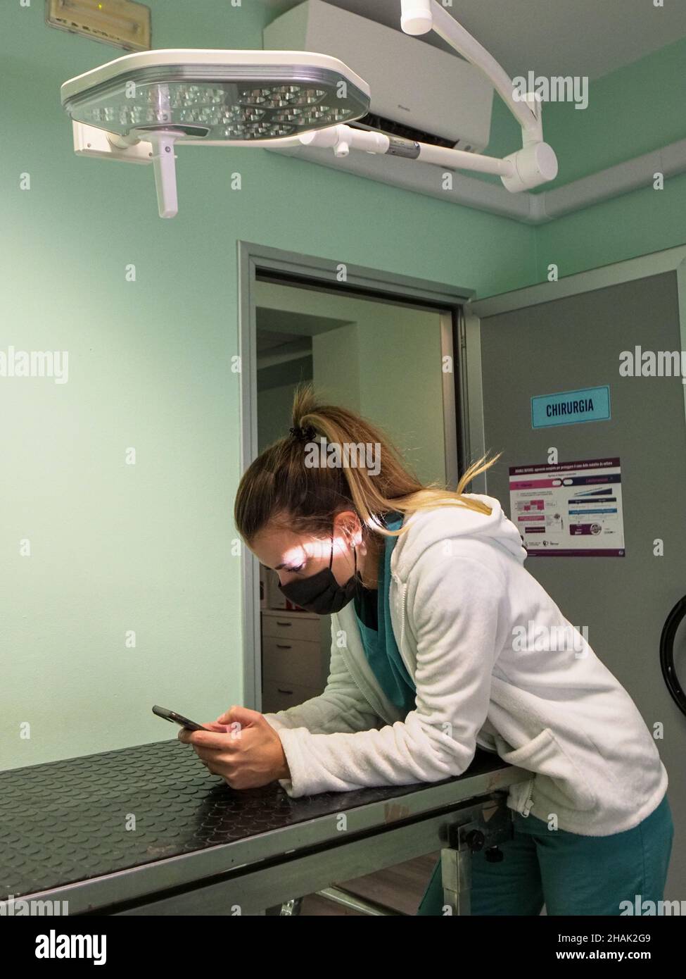 MILAN, ITALY - Sep 06, 2021: A vertical shot of a patient with a face ...