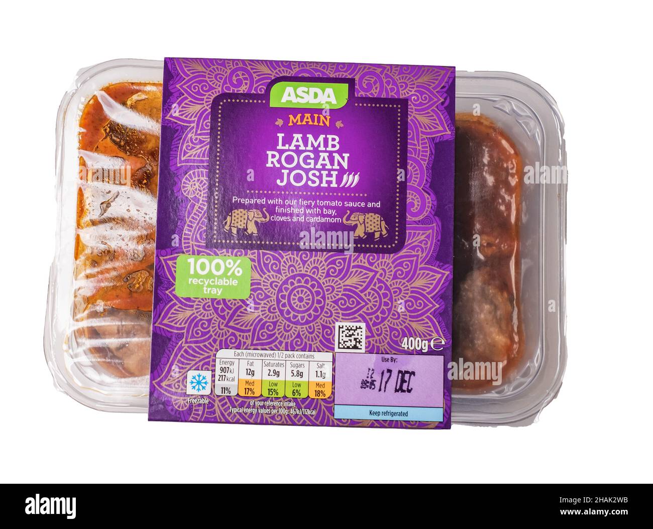 Norwich, Norfolk, UK – December 2021. Cut out of an Asda branded Lamb ...