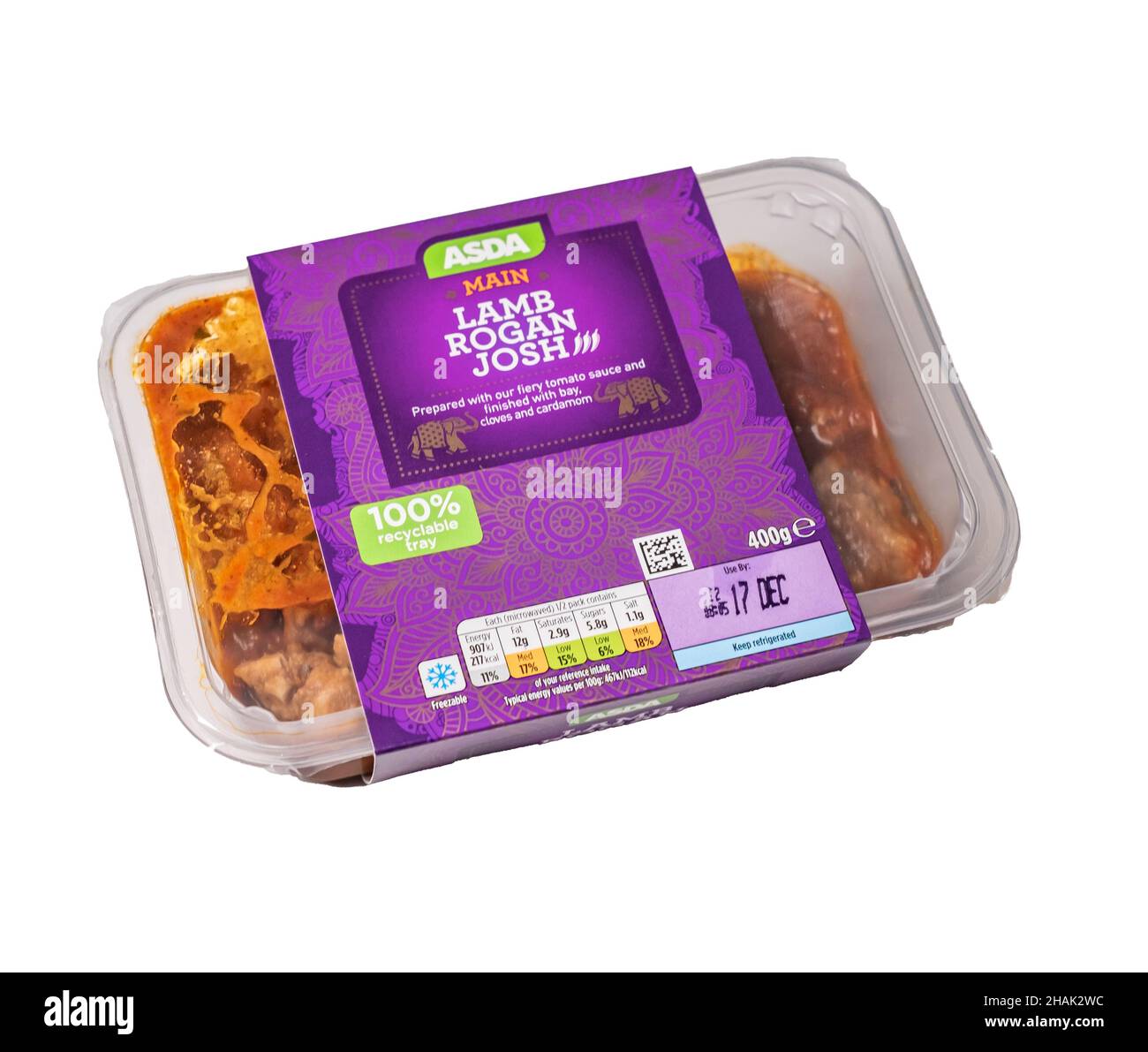 Norwich, Norfolk, UK – December 2021. Cut out of an Asda branded Lamb ...