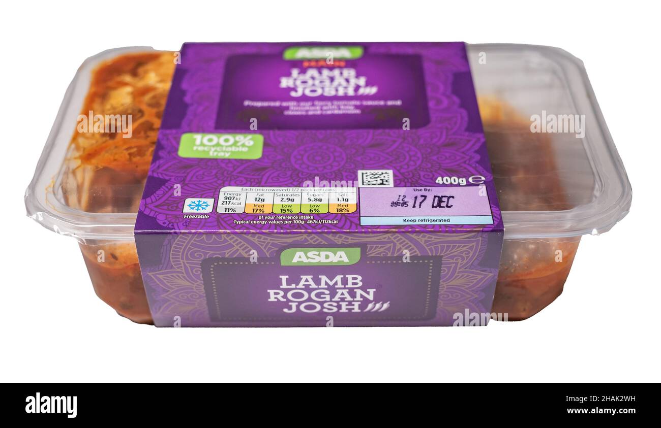 Norwich, Norfolk, UK – December 2021. Cut out of an Asda branded Lamb ...