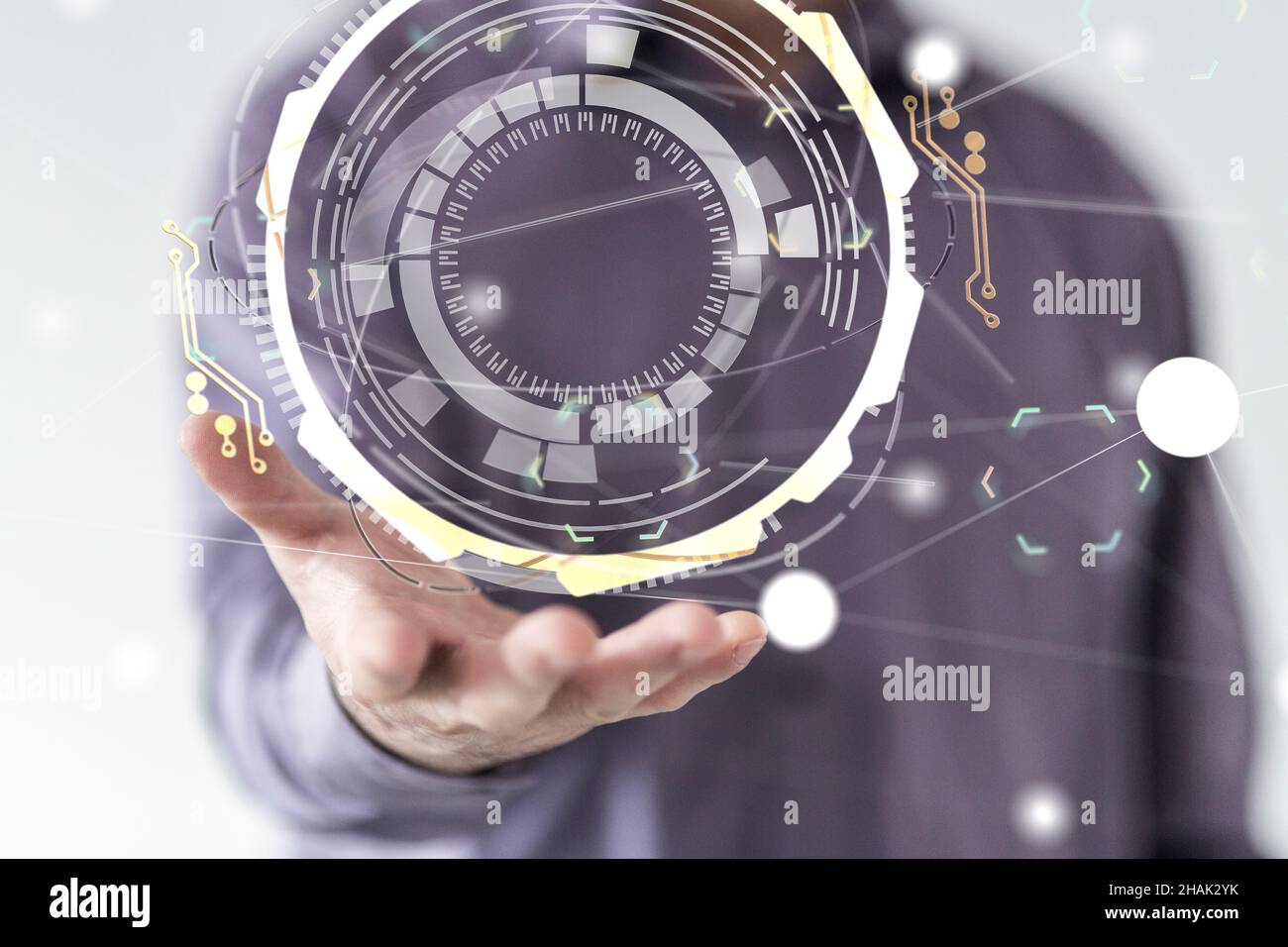 3D rendered data held in a person's hand Stock Photo - Alamy