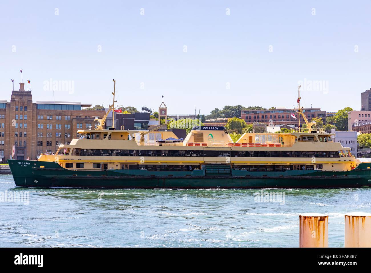 Sydney freshwater class ferry the MV Collaroy approaches Circular Quay ...
