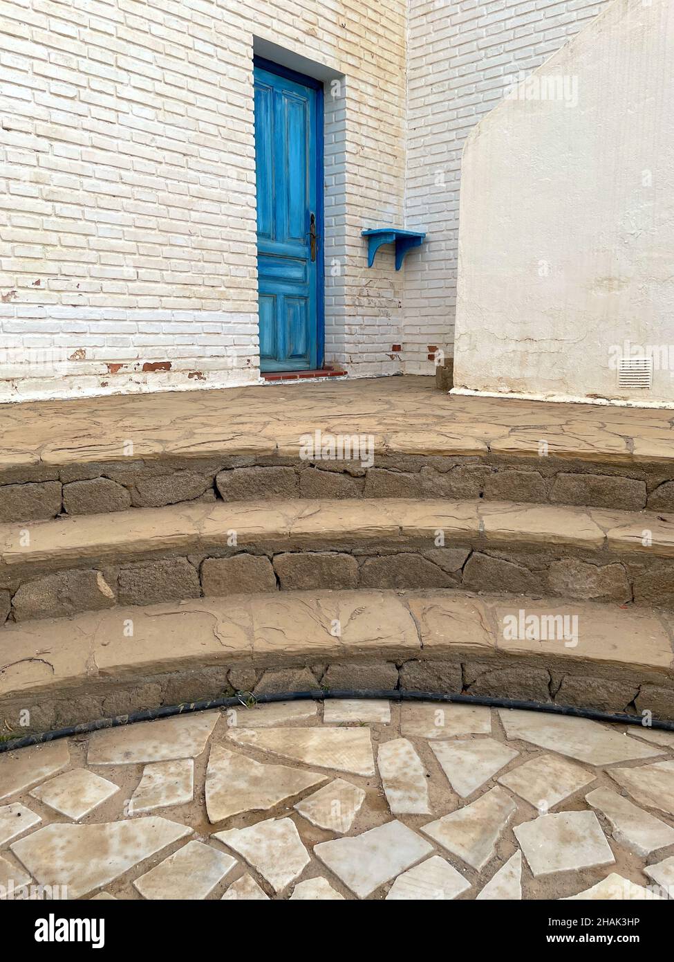 Blue entrance door Stock Photo - Alamy