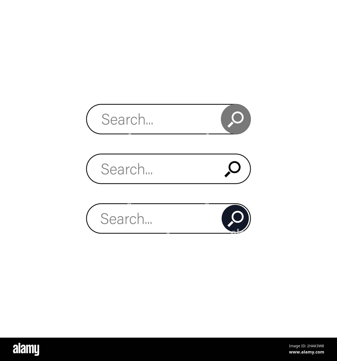 Search bar with icon and placeholder. HTML template element. User ...