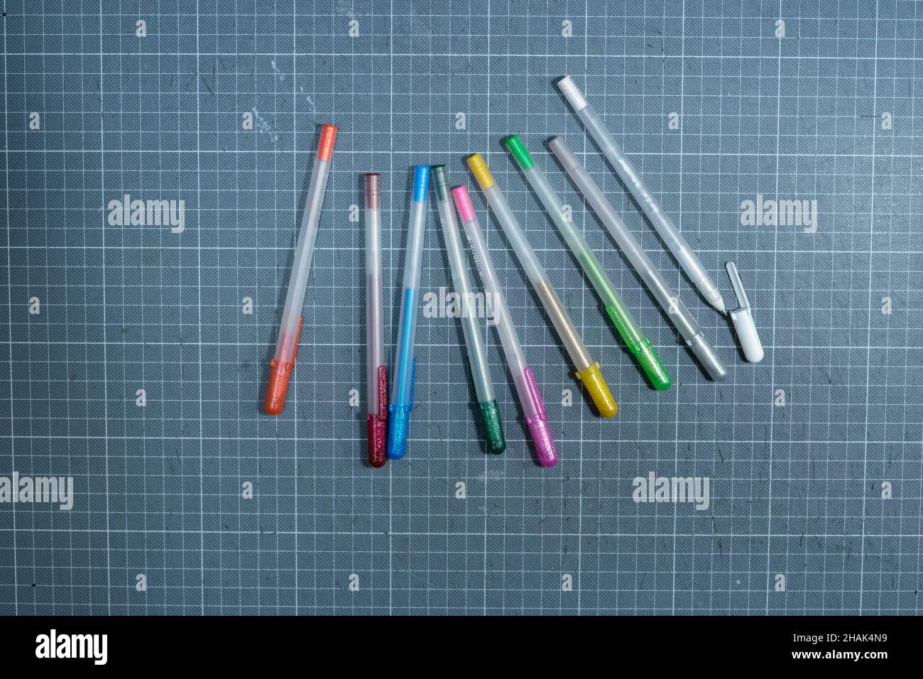 Colorful pens and pencils ready for some coloring Stock Photo - Alamy
