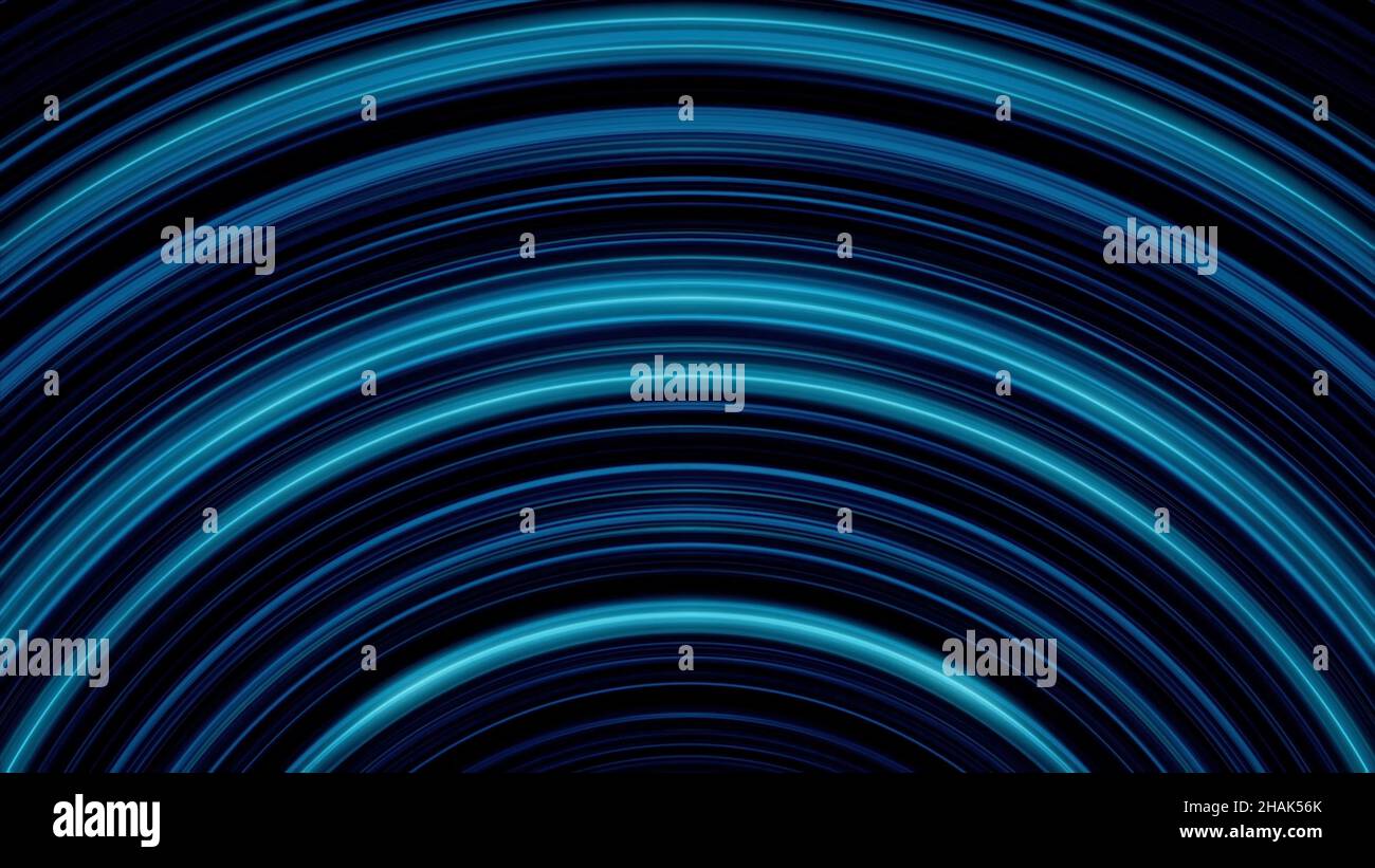 Abstract circular neon lines. Animation. Pulsing neon semicircular ...