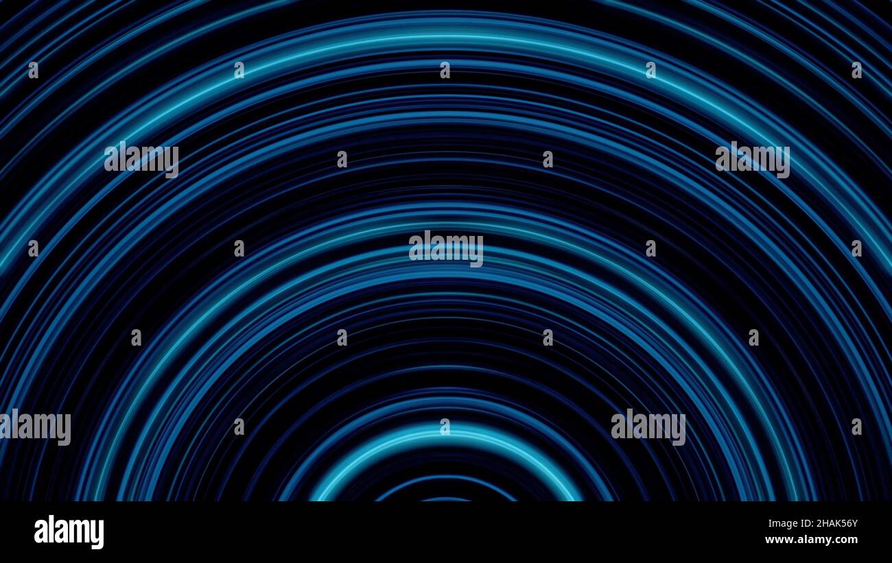 Abstract circular neon lines. Animation. Pulsing neon semicircular ...