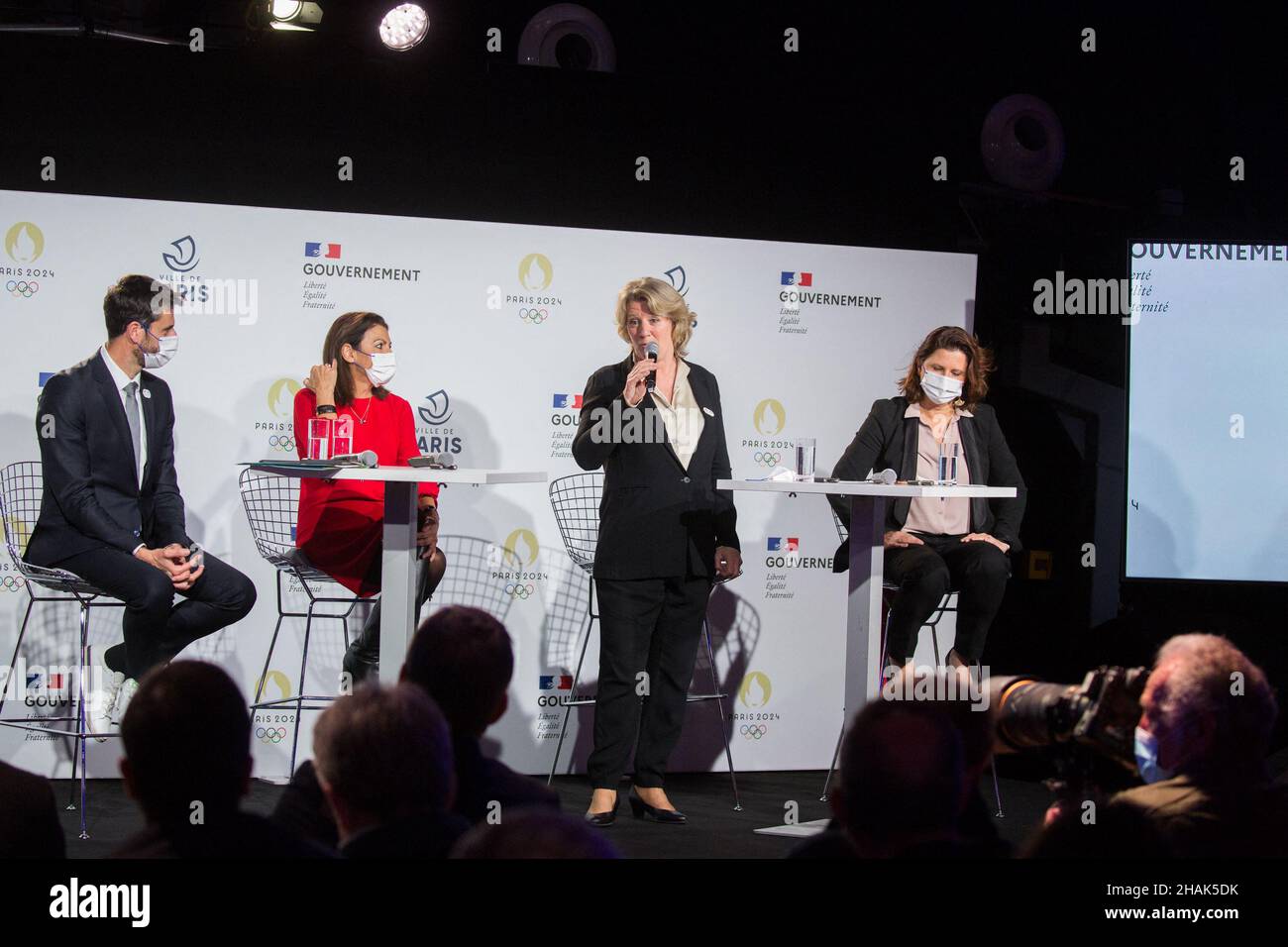 Tony Estanguet, President of Paris 2024, Anne Hidalgo, Mayor of Paris ...