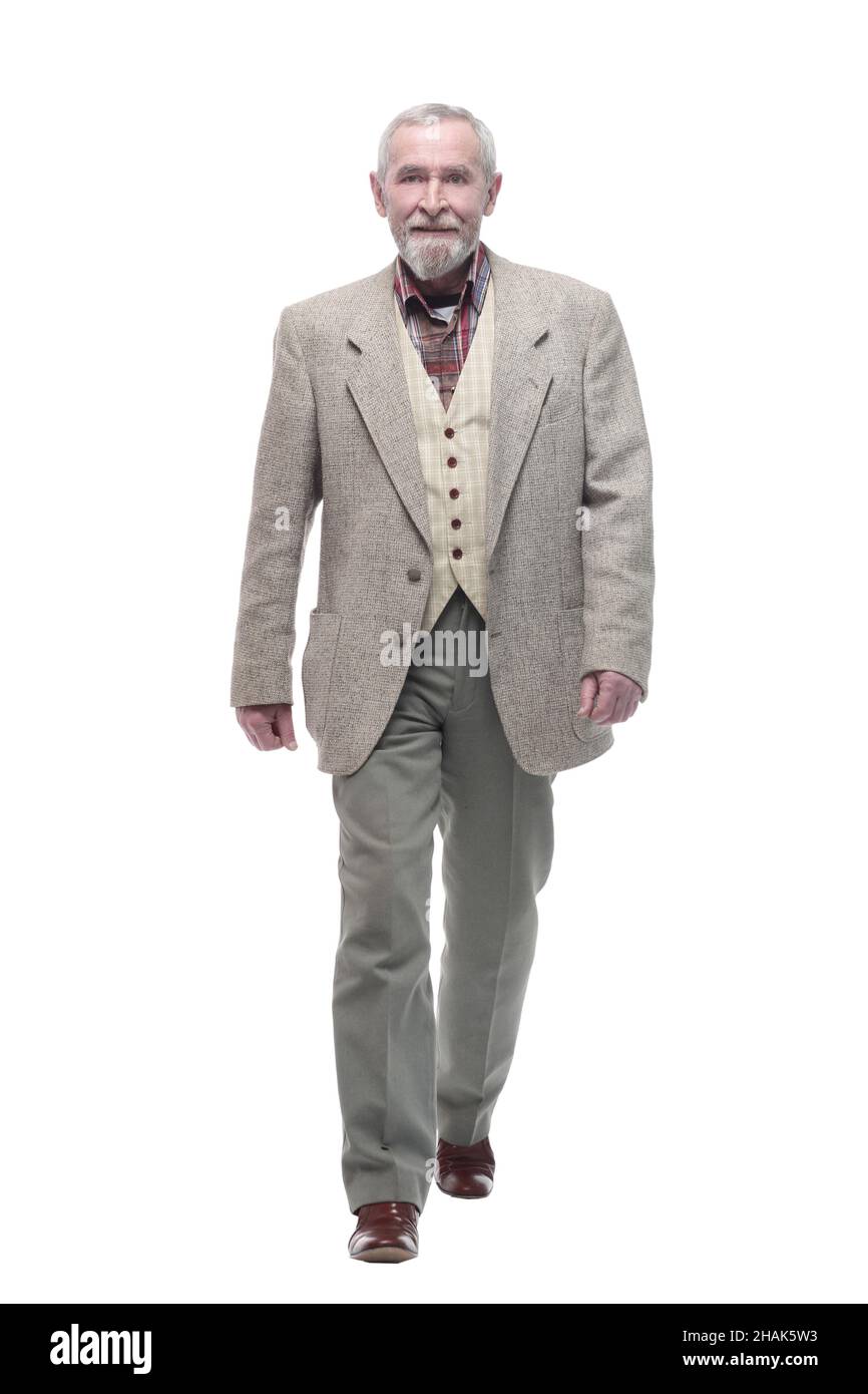 in full growth. confident old man striding forward Stock Photo - Alamy