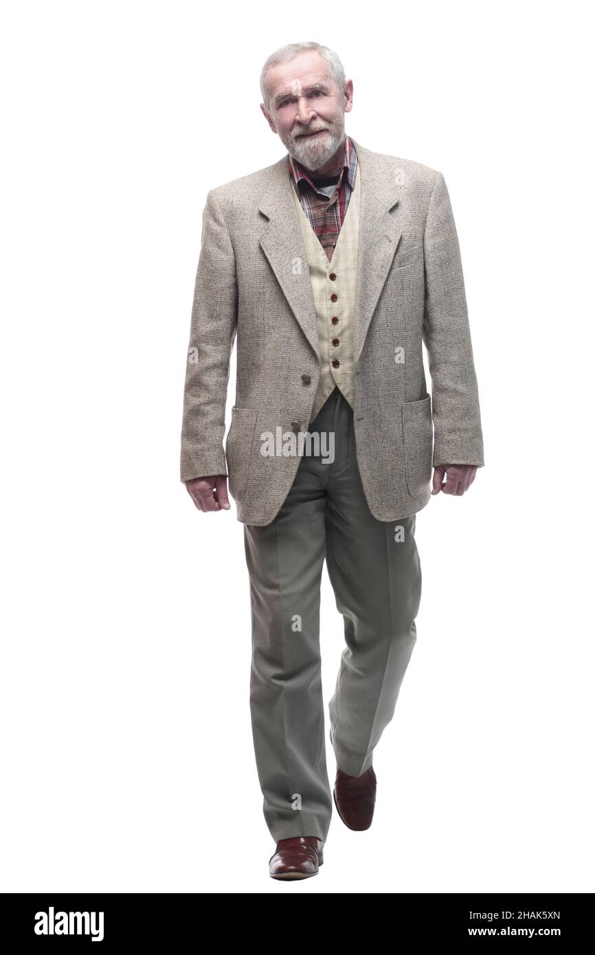 in full growth. confident old man striding forward Stock Photo - Alamy