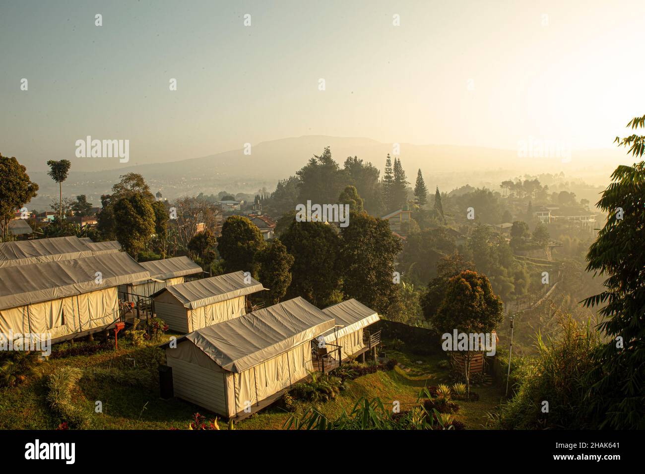 View peak of Lembang Bandung, indonesia from the hill in the morning ...