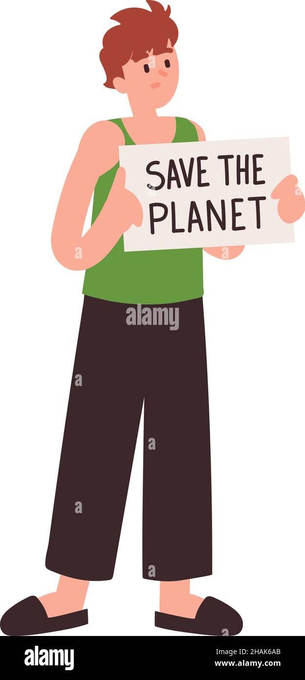 Woman eco activist save Cut Out Stock Images & Pictures - Alamy