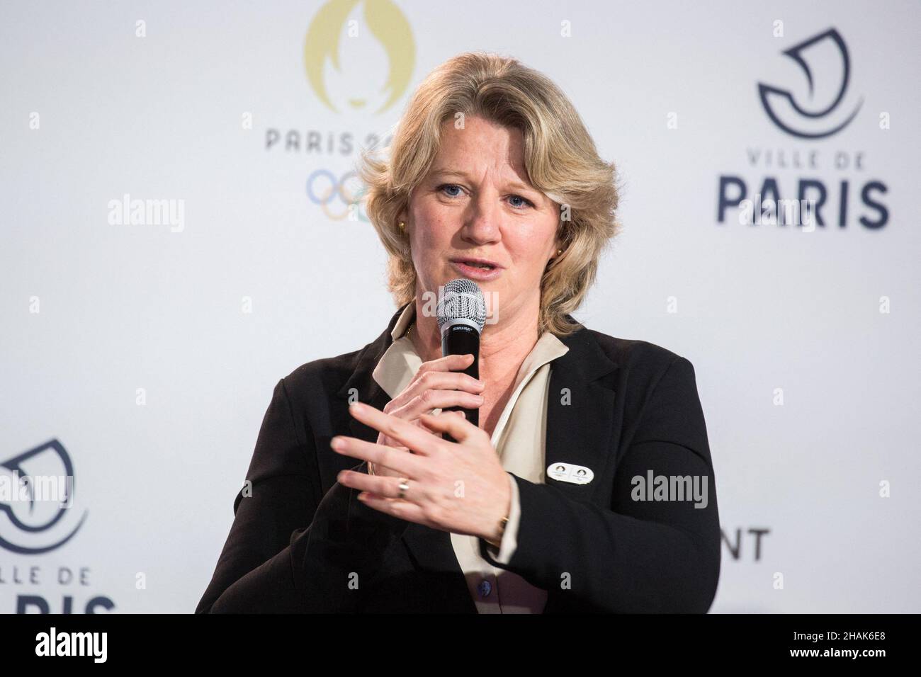 Brigitte Henriques, President of CNOSF during press conference to ...