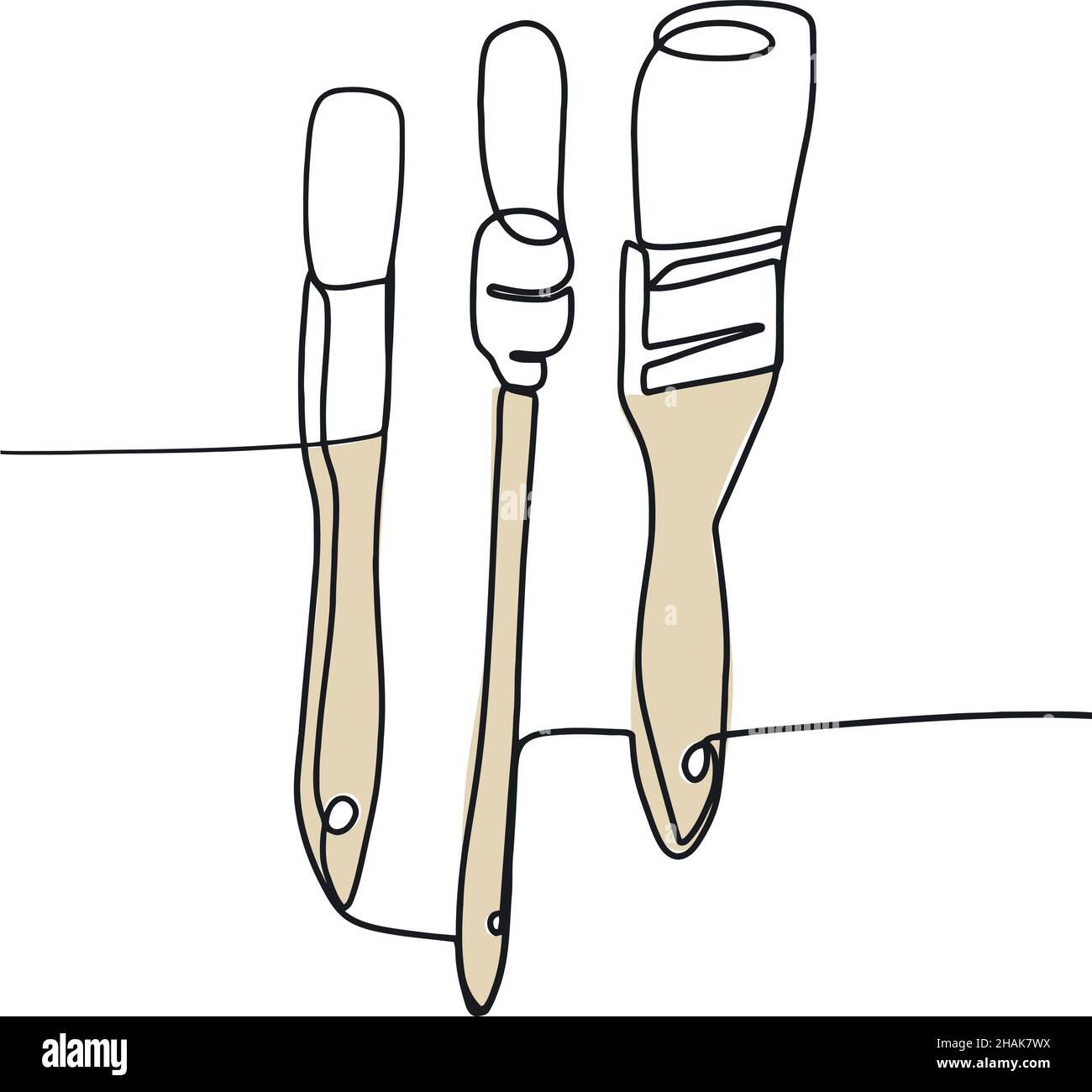 Set paint roller brushes Cut Out Stock Images & Pictures - Alamy