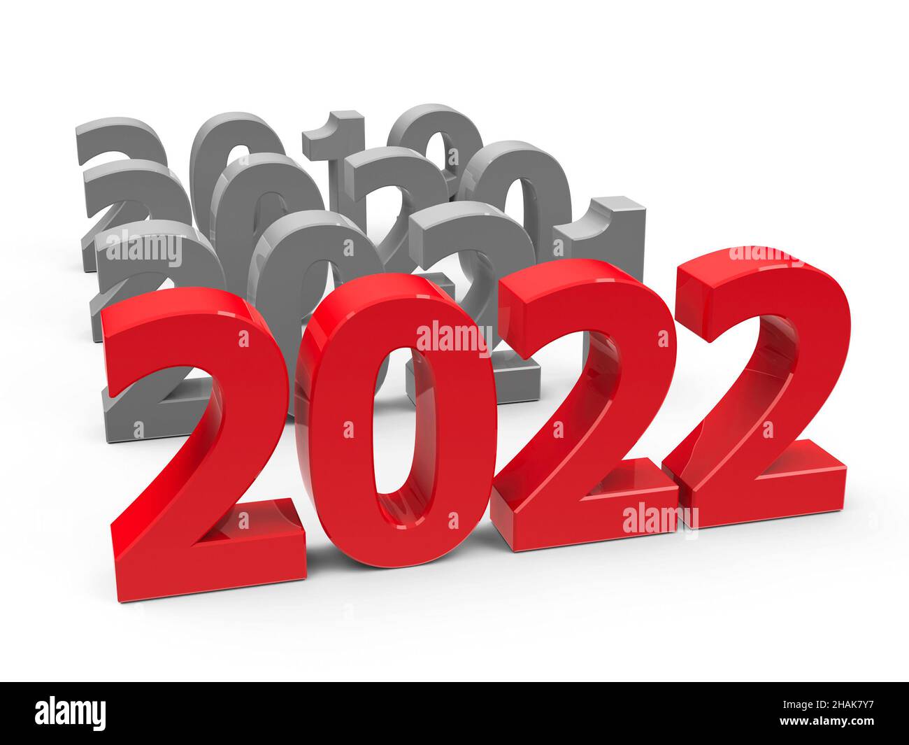 2022 come on a white table represents the new year 2022, three ...