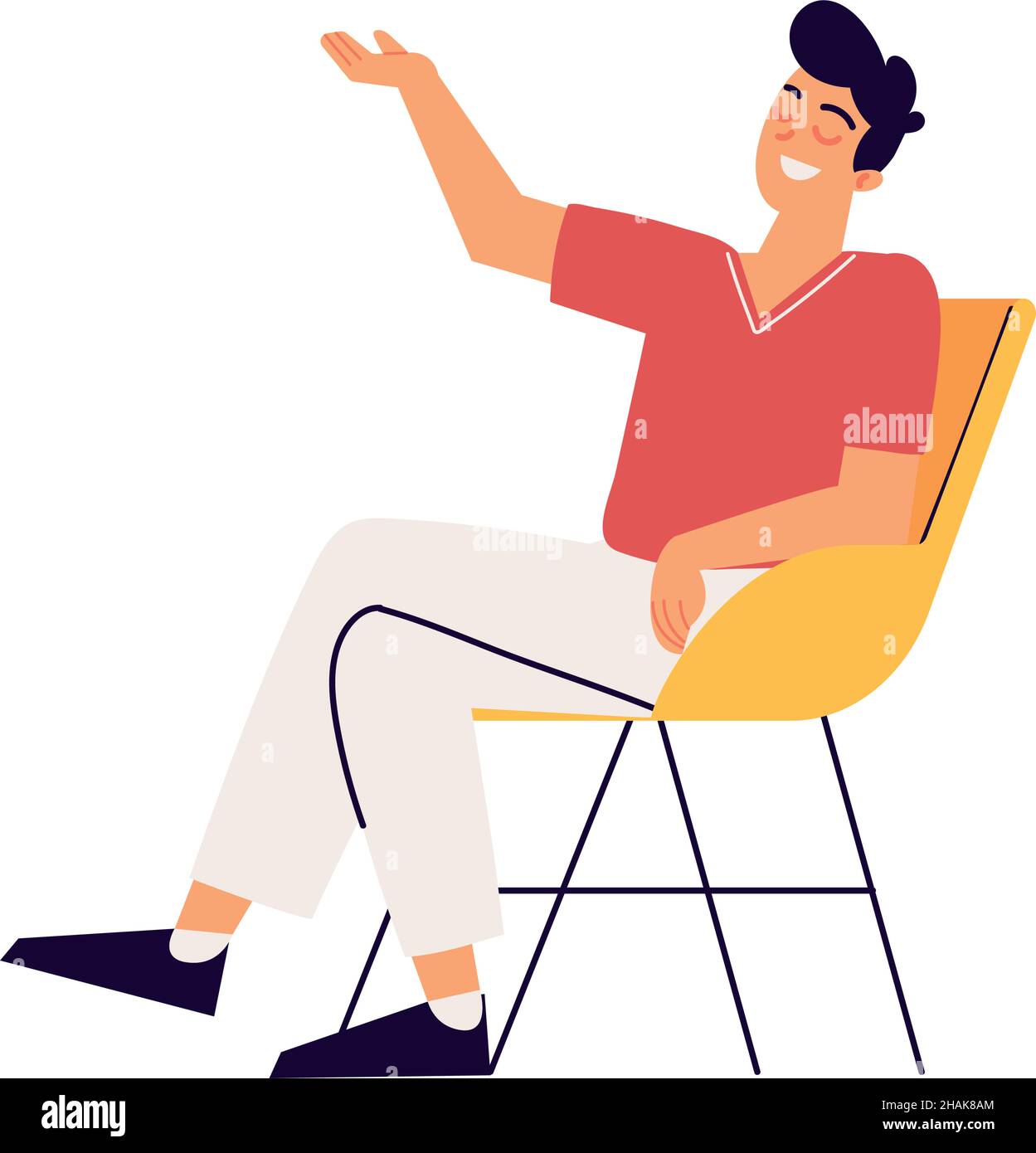 man resting on chair Stock Vector Image & Art - Alamy