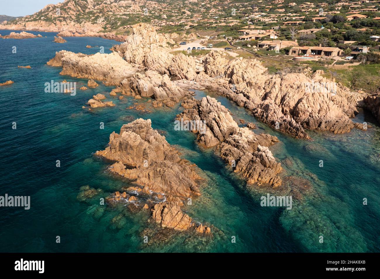 Costa Paradiso beach on Sardinia, Italy. Aerial view Stock Photo - Alamy