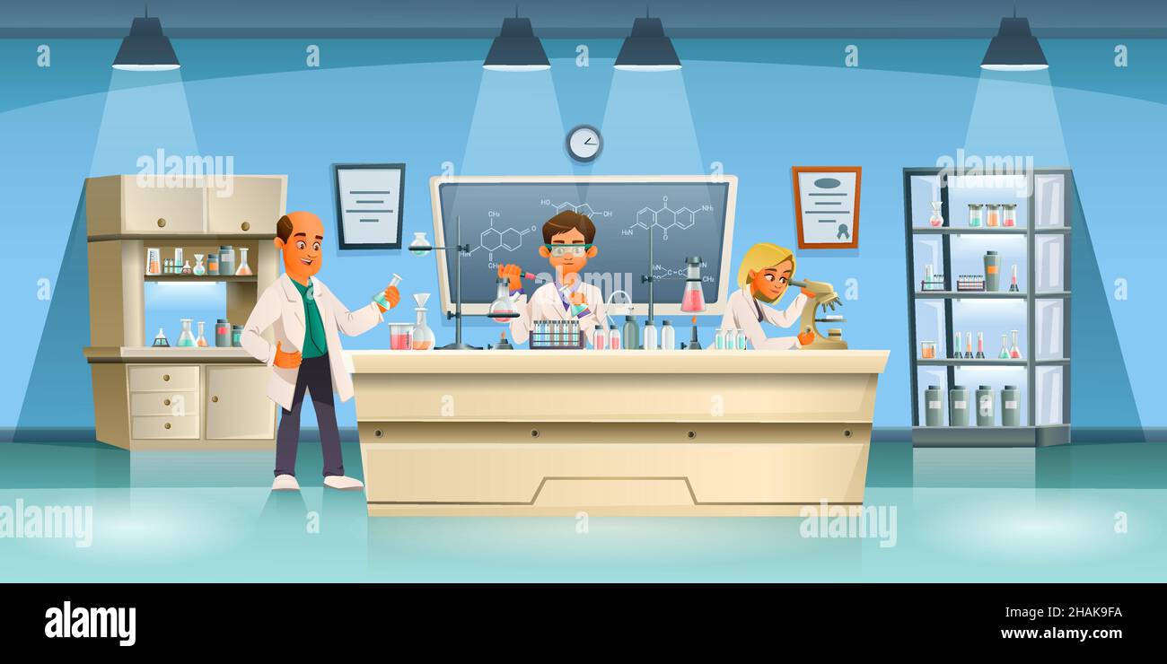 Scientist performing an experiment Stock Vector Images - Alamy