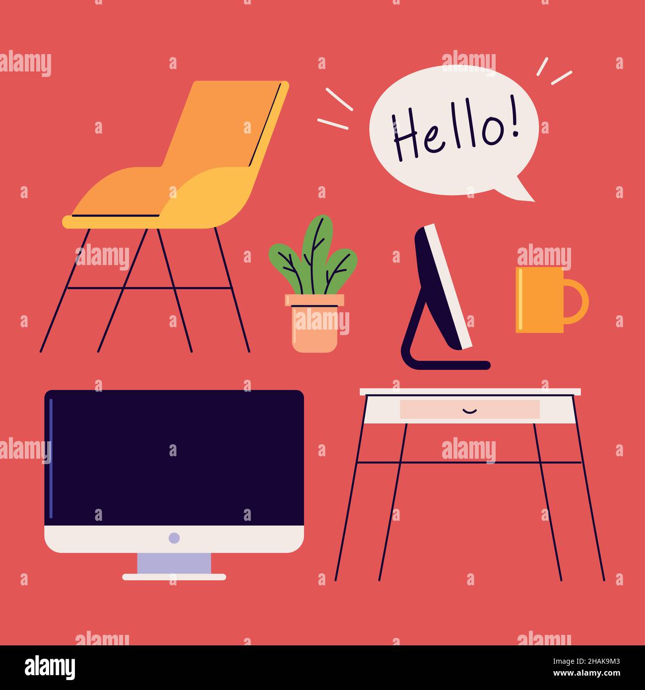 set video call computer Stock Vector Image & Art - Alamy