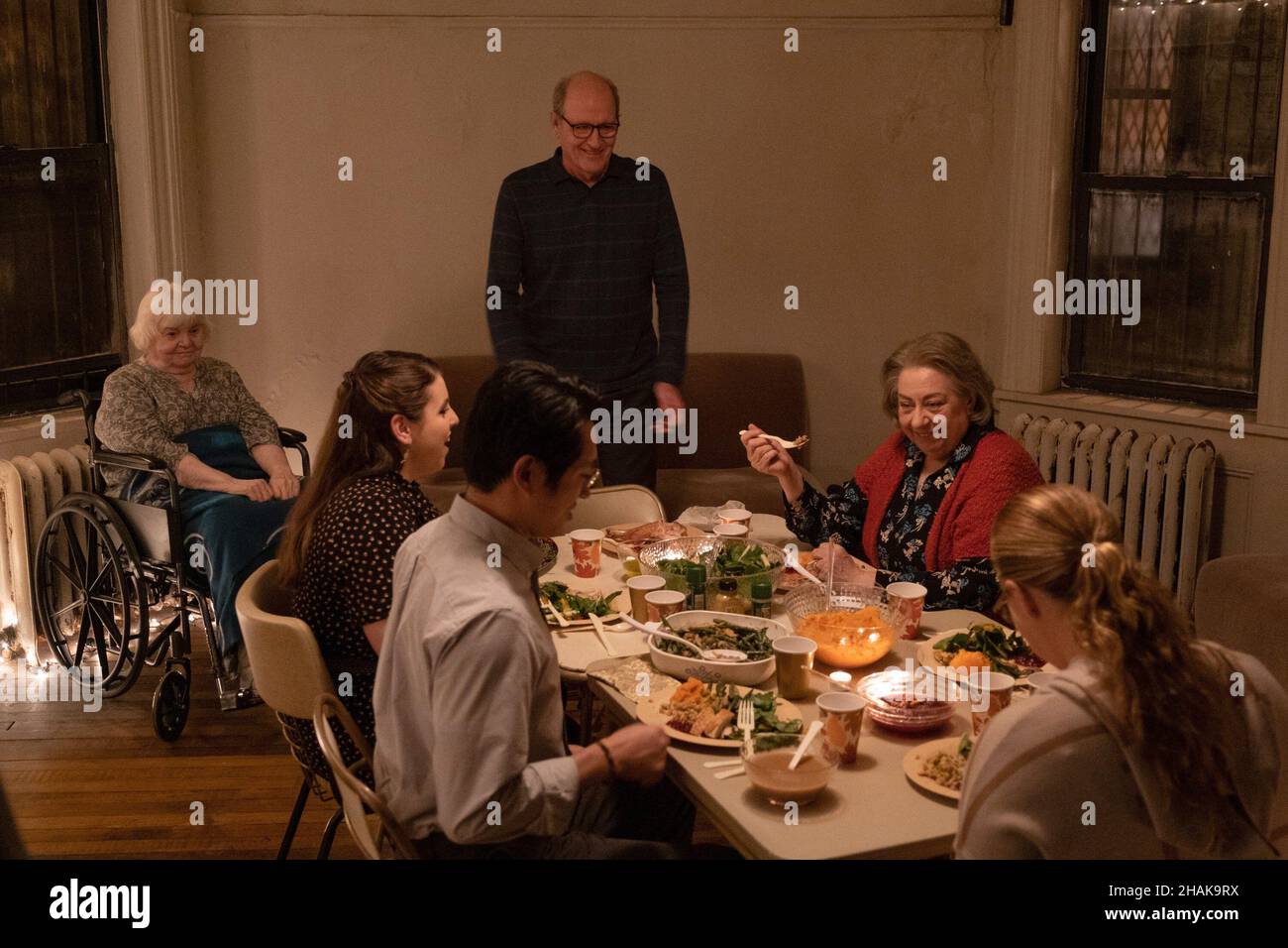 THE HUMANS, from left: June Squibb, Beanie Feldstein, Steven Yeun ...