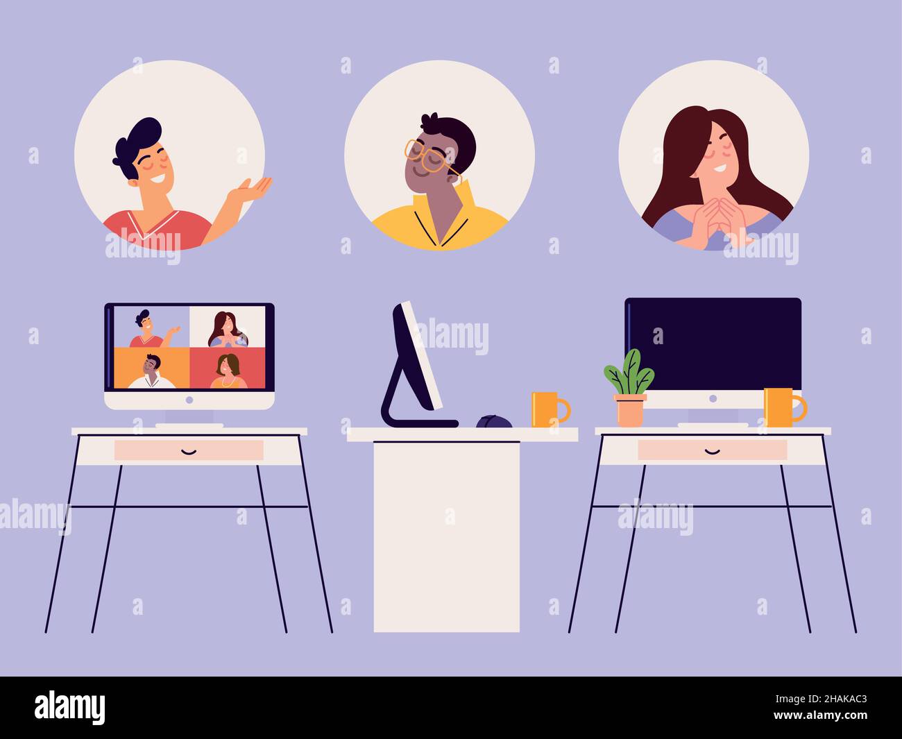 icons video call people Stock Vector Image & Art - Alamy
