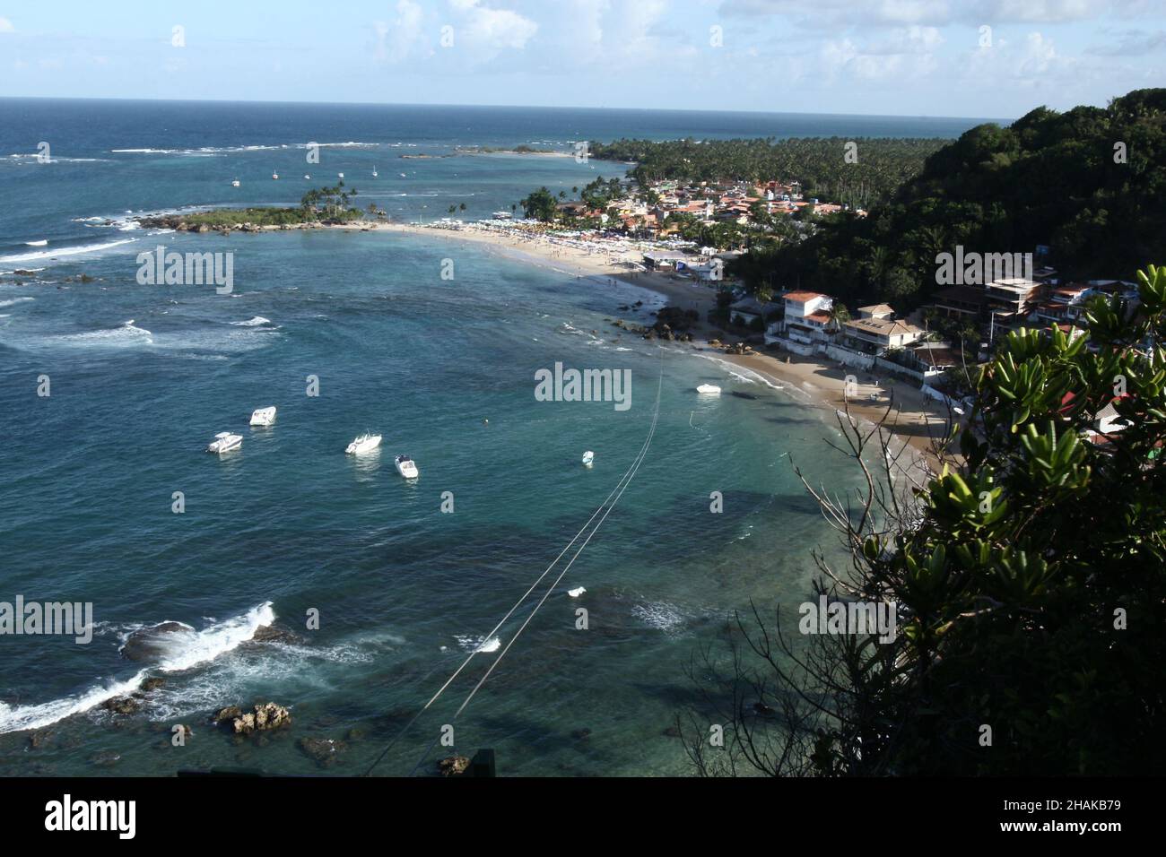 cairu, bahia, brazil - november 14, 2013: tourist during zipline ...