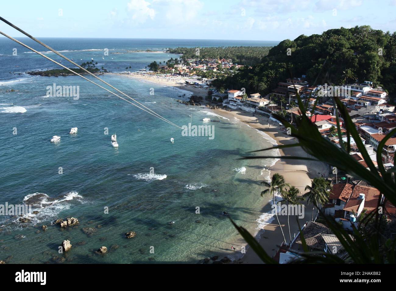 cairu, bahia, brazil - november 14, 2013: tourist during zipline ...