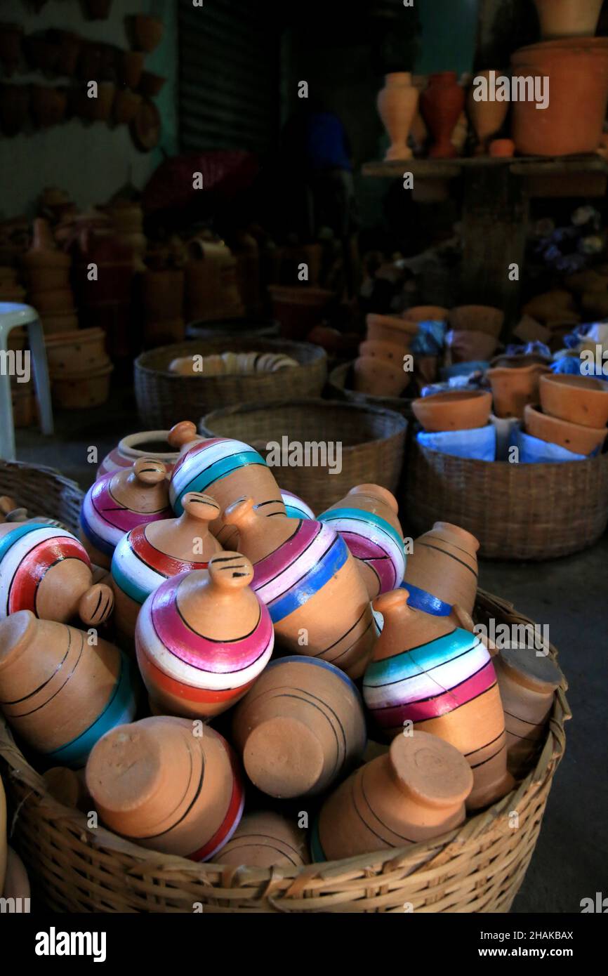 salvador, bahia, brazil - june 28, 2021: pieces made of clay in pottery ...