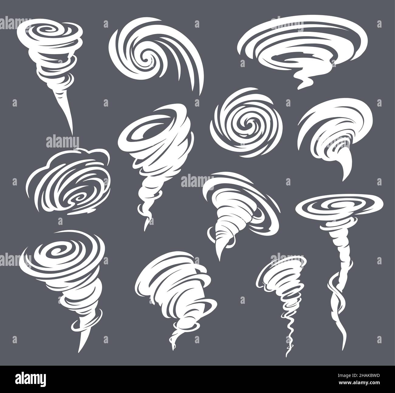 Cartoon tornado, hurricane or twister, cyclone, storm or vortex ...