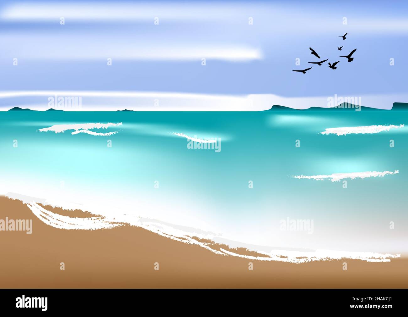 Beach bird view Stock Vector Images - Alamy