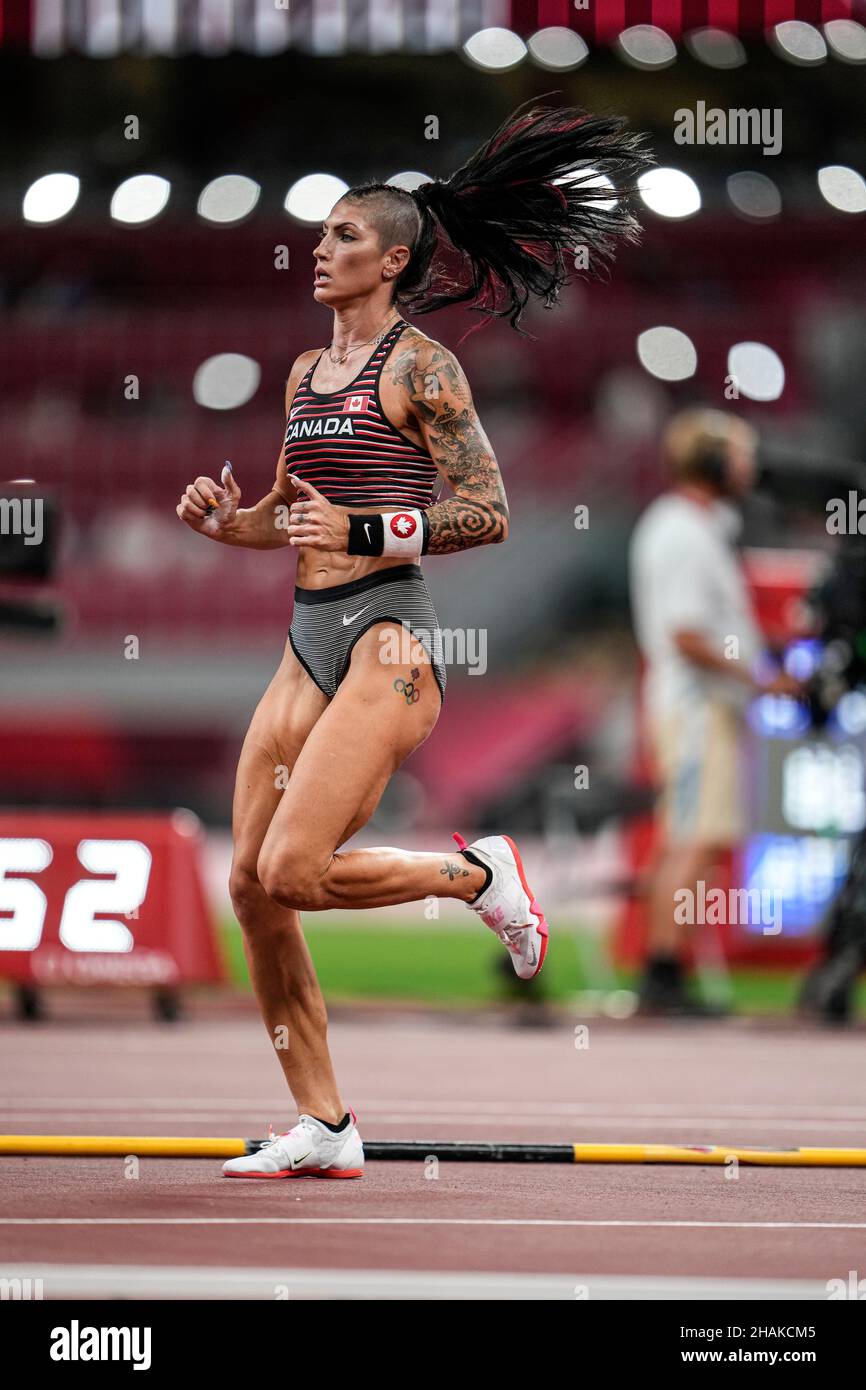 Anicka Newell participating in the Tokyo 2020 Olympics in the pole ...