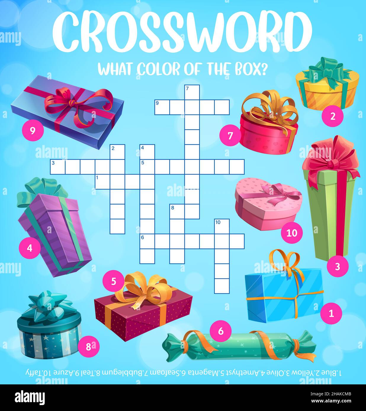 Holiday Gifts And Presents Crossword Vector Worksheet Or Find A Word