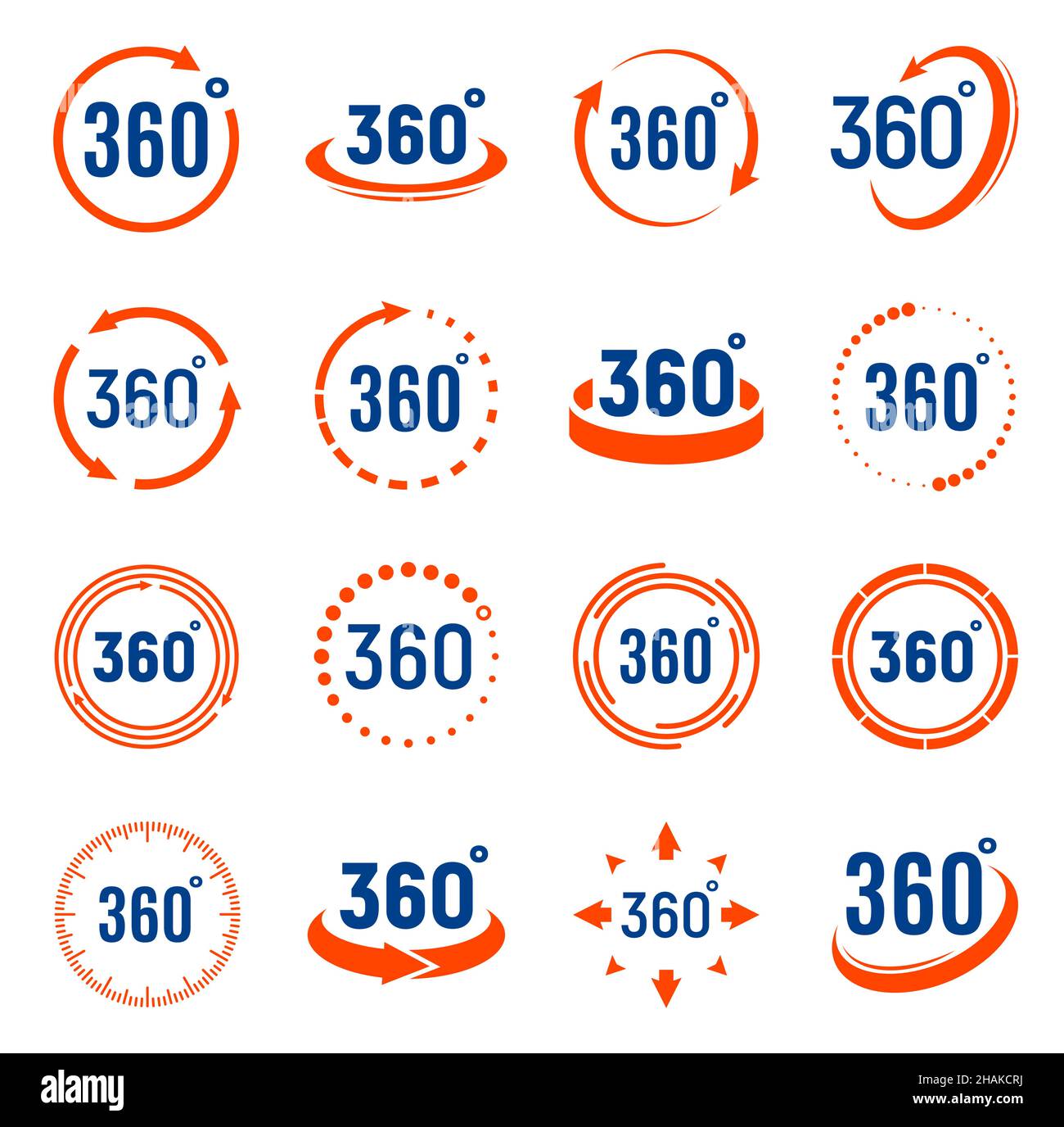 360 Degrees Rotate Icons 3d Perspective Of Virtual Camera Panorama