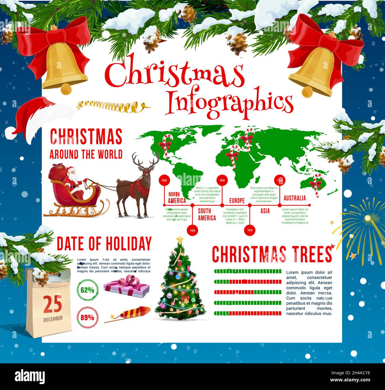 Infographic Christmas Card Christmas Infographics Vector Infographics